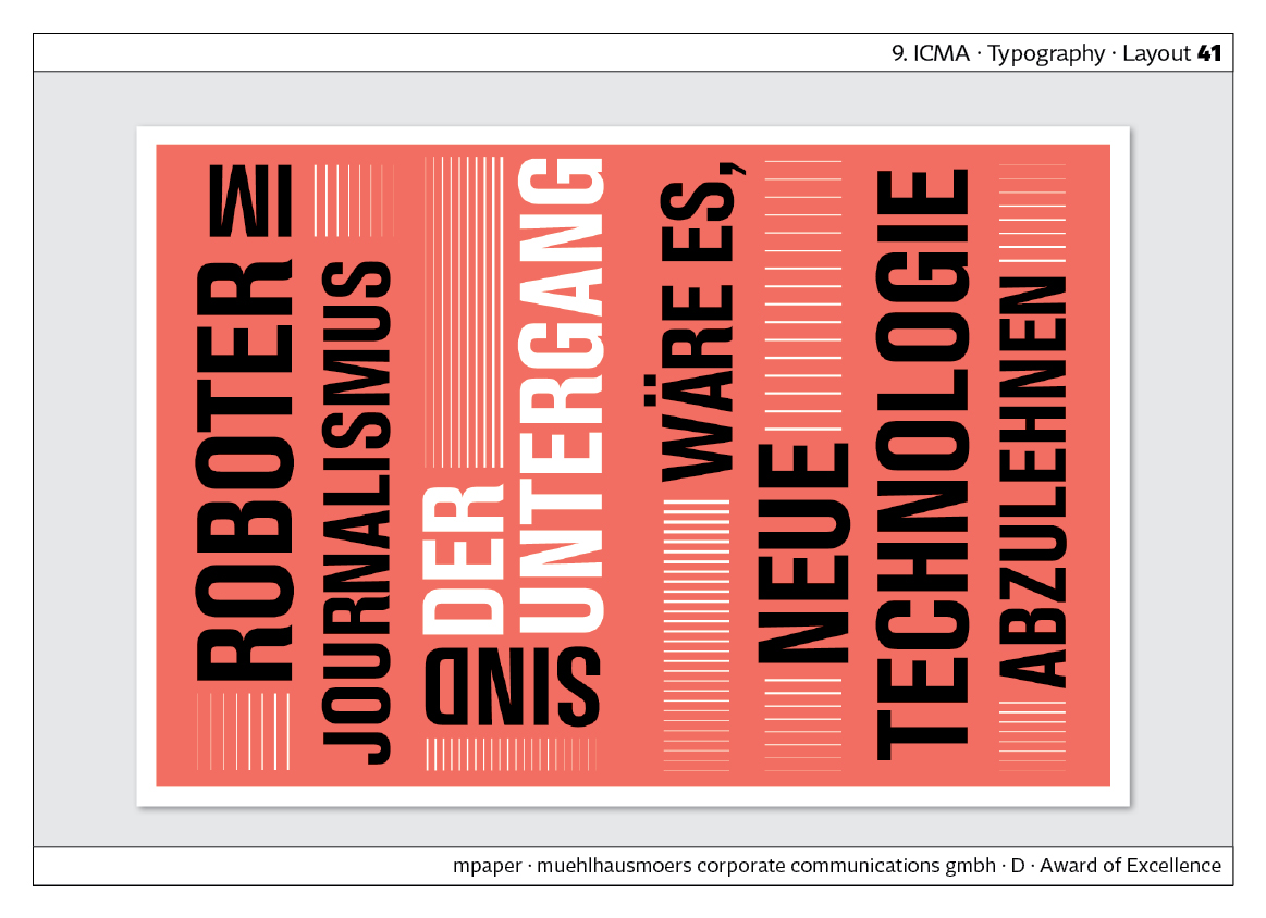 ICMA Best of Decade – Typography · Layout – ICMA